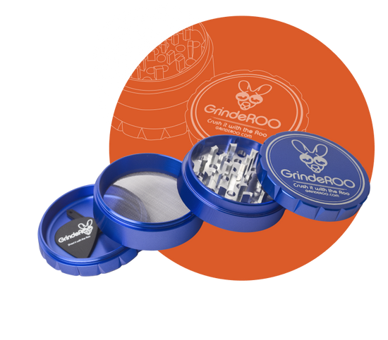 GrindeROO 4 Piece Premium Metal Herb Grinder - The 'OG'