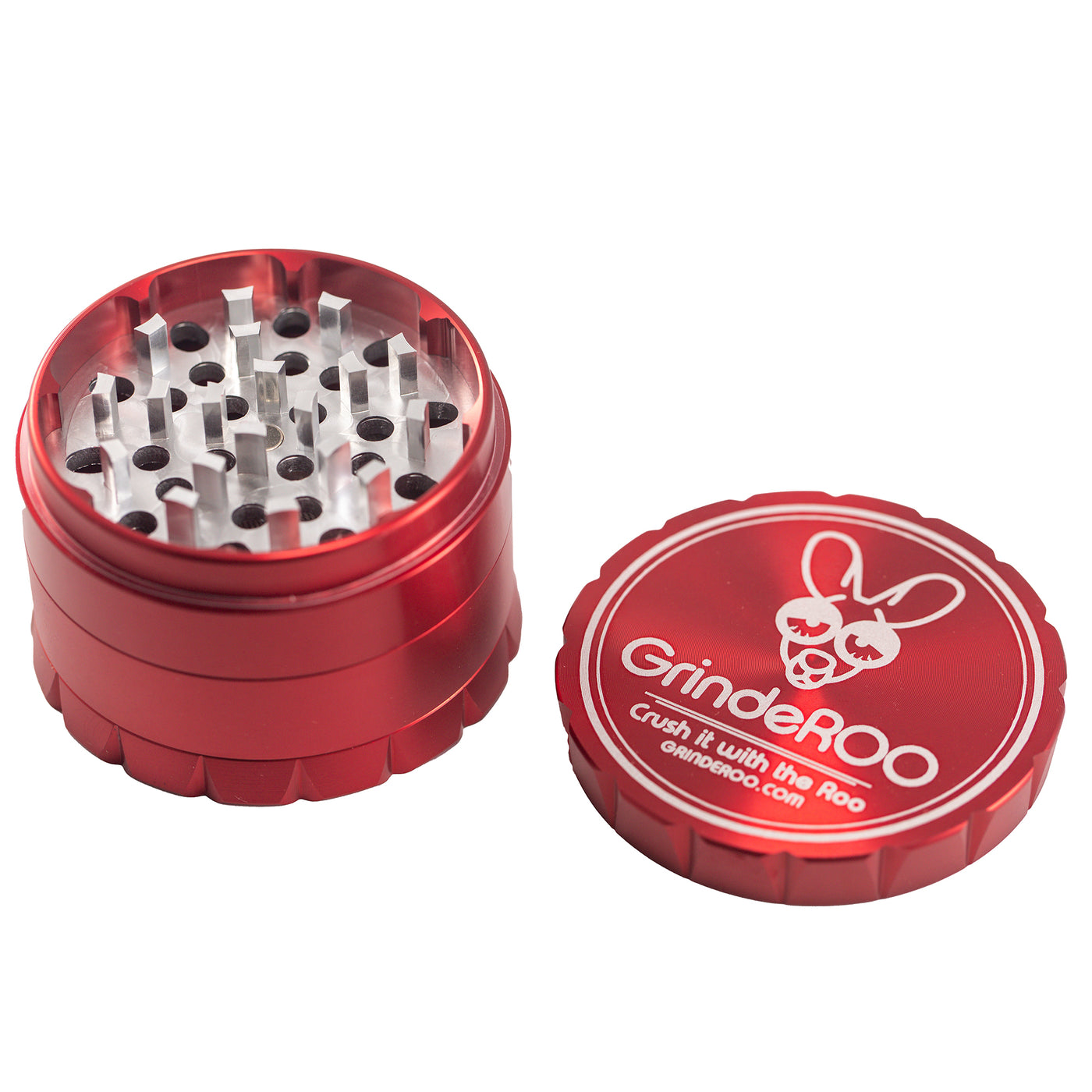 GrindeROO 4 Piece Premium Metal Herb Grinder - The 'OG'